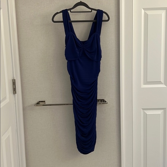 Nicole Miller | Dresses | Nicole Miller Bodycon Rushed Dress Blue 6 ...